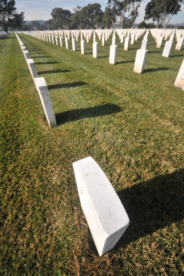 Cemetery with Lots of Gravestones in a Row Stock Image - Image of ...