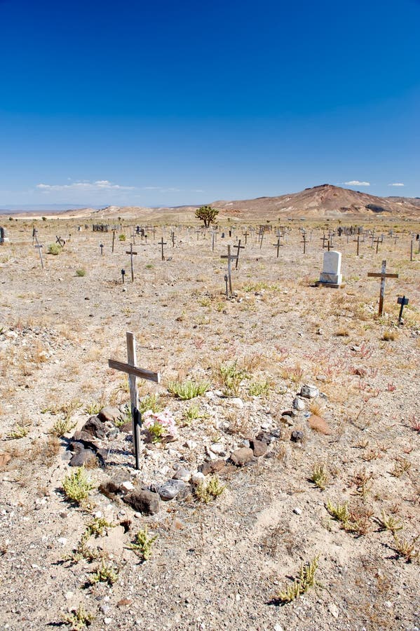 Cemetery in Nevada desert stock photo. Image of receding - 7642790
