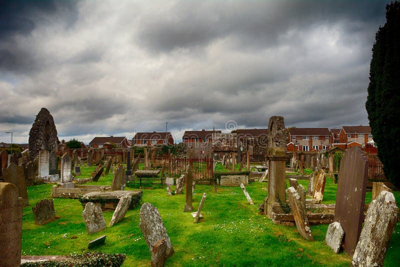 Movilla Abbey Ruins, Newtownards, Northern Ireland Stock Photo - Image ...