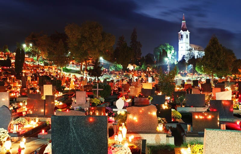 Cemetery at night stock image. Image of landscape, italy - 35083377