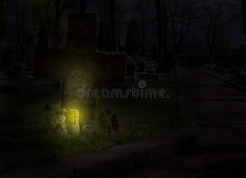 Cemetery night stock photo. Image of gothic, dramatic - 56159646