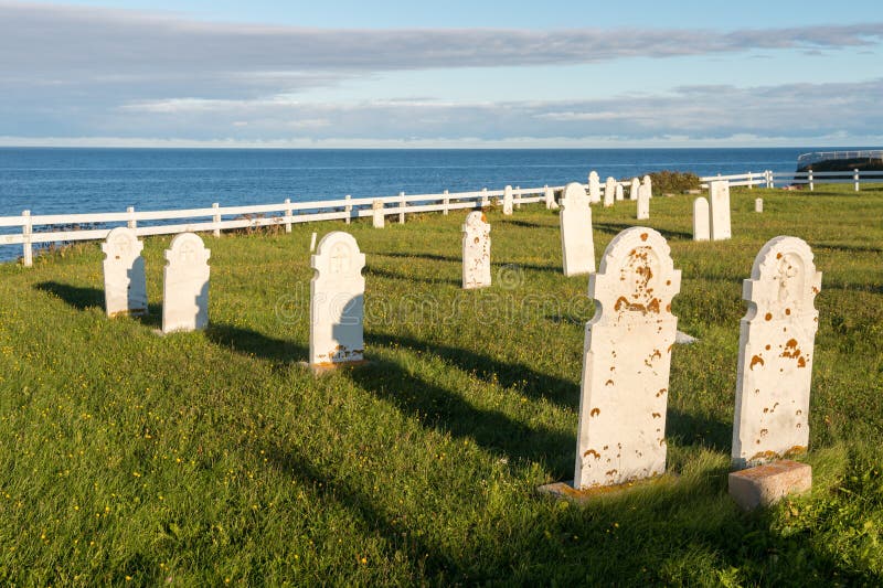 Cemetery with the Ocean in the Background Stock Image - Image of coast ...