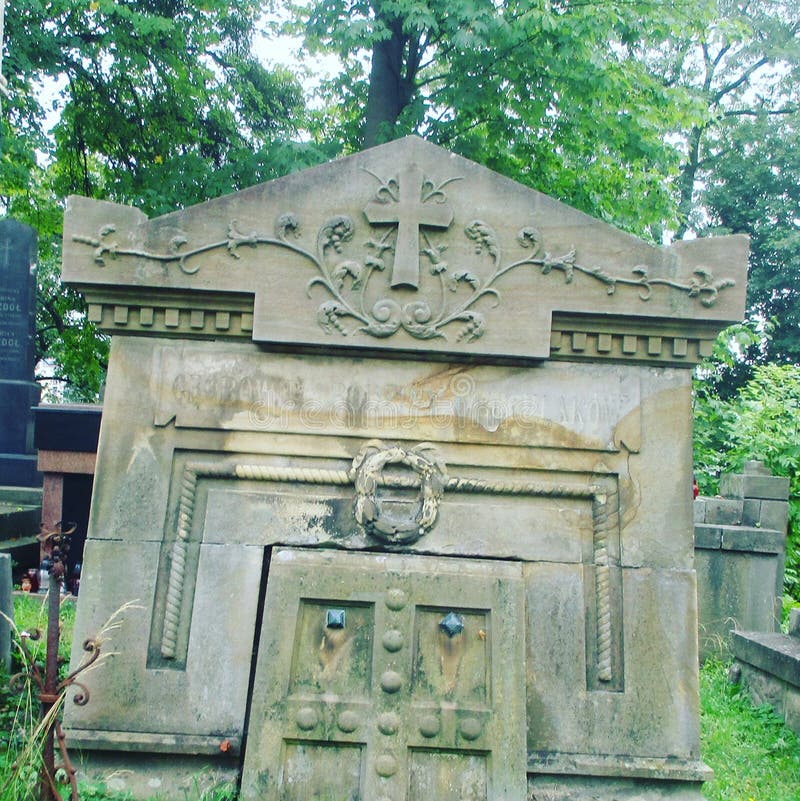 Very Old Cemetery with Family Graves Stock Image - Image of necro ...