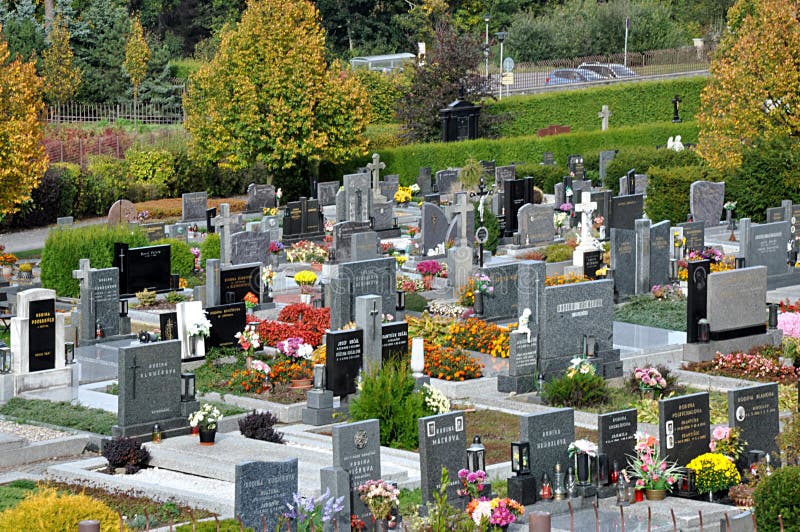 Cemetery and park editorial stock photo. Image of granite - 160645473
