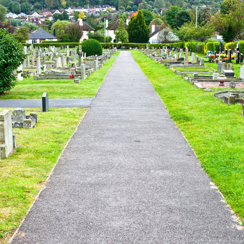 Cemetery path stock photo. Image of walkway, outside - 27596290