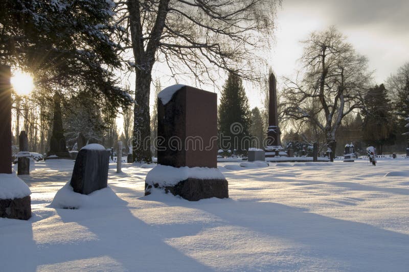 Cemetery Snow stock photo. Image of graveyard, winter - 7591926