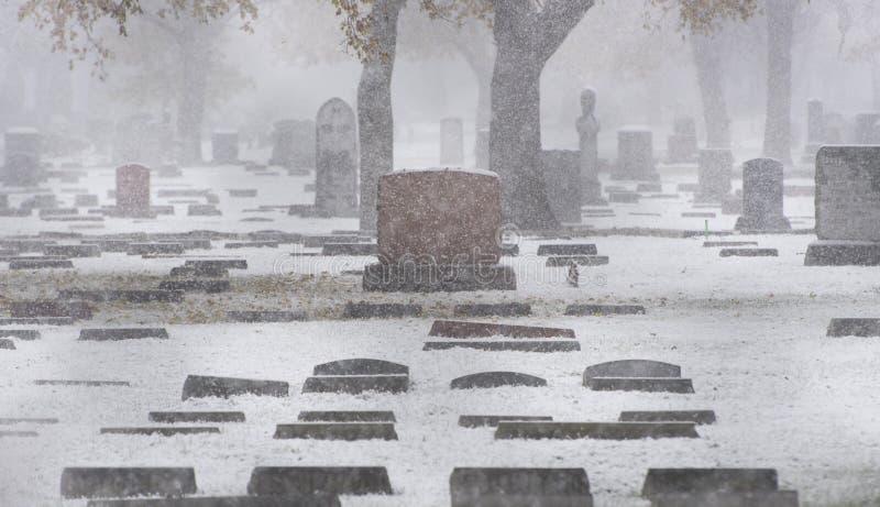 Cemetery in snow stock image. Image of decoration, blue - 81866959
