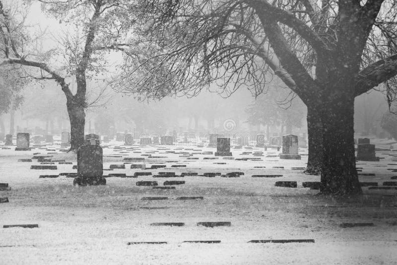 Cemetery in snow stock photo. Image of closeup, grunge - 81867156
