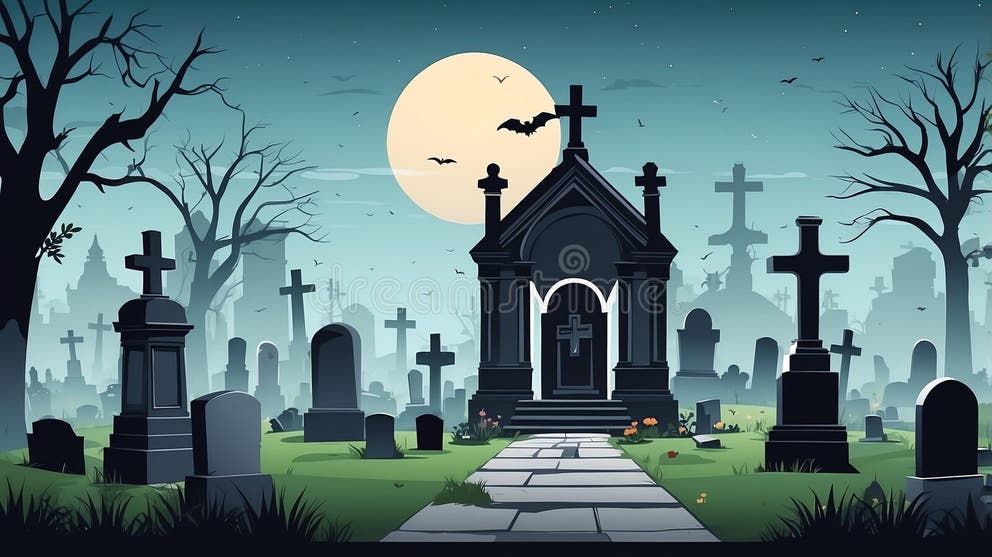 Wallpaper Cemetery Stock Illustrations – 12,457 Wallpaper Cemetery ...