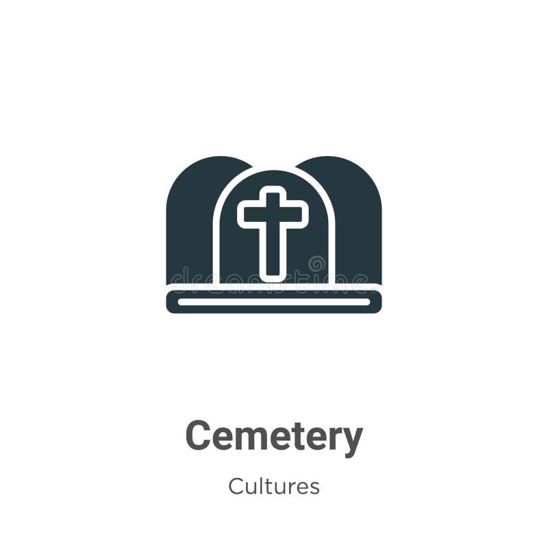 Cemetery Vector Icon on White Background. Flat Vector Cemetery Icon ...