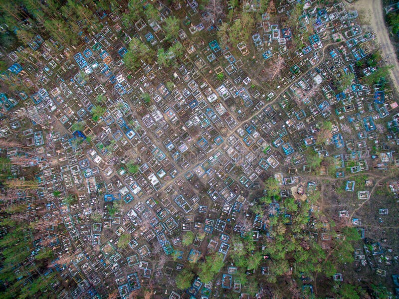 Cemetery view from above stock photo. Image of memorial - 82129090