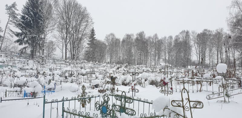 Cemetery, winter time stock image. Image of freeze, scene - 17854593