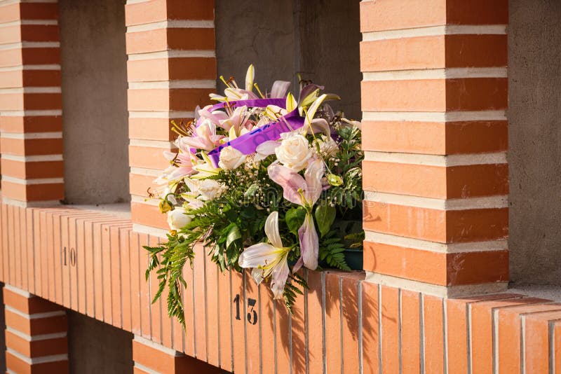 Cemetry wall stock image. Image of cemetry, bricks, numbered - 80104439