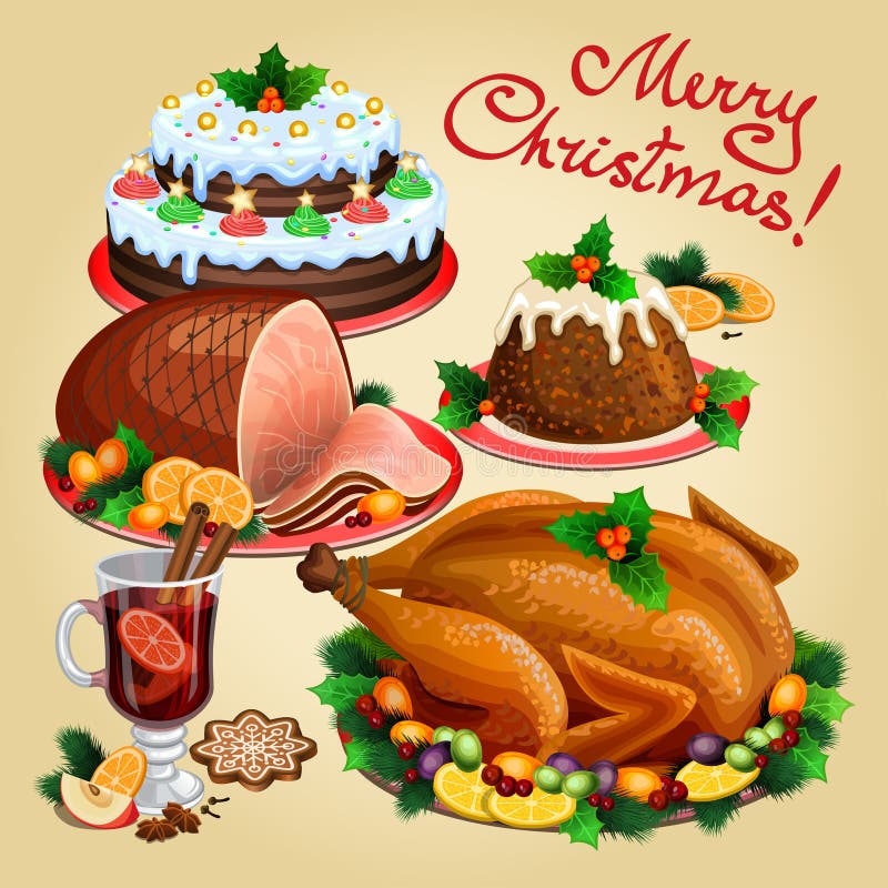 Cena De La Navidad, Comida Tradicional De La Navidad Y Postres ...