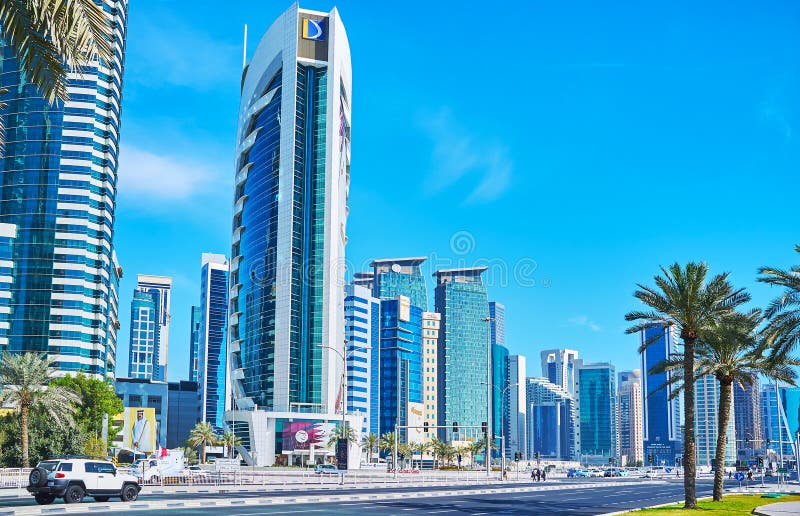 Catar, Doha, Cidade, Moderno, árabe, Arquitetura Foto Editorial ...