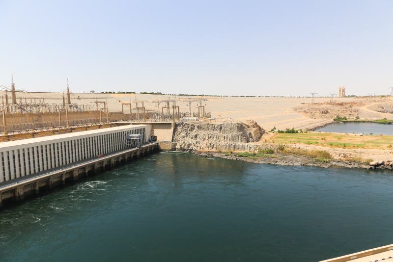 Aswan Dam in High Dam - Egypt Stock Photo - Image of sunlight, plant ...