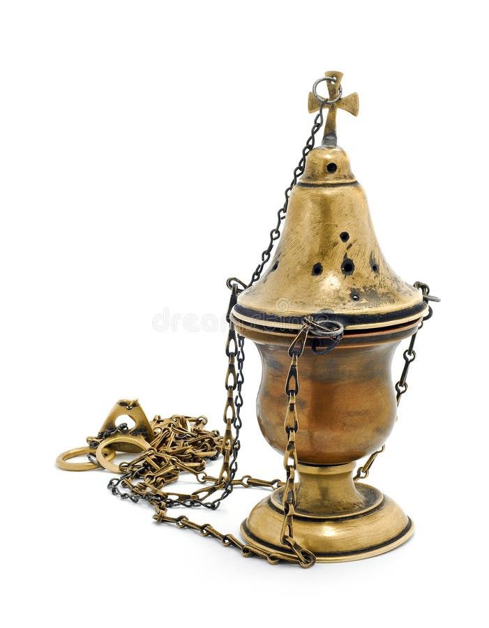 Brass Thurible Liturgy Censer with Burning Incense in it Stock Image ...