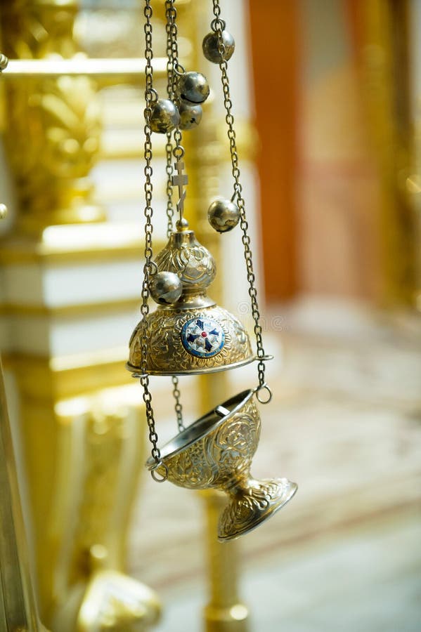 Censer stock image. Image of carving, christian, smoke - 62978401