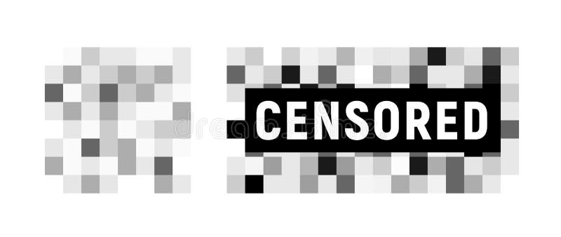 Censor Pixel Sign Bar. Censorship Square Vector Graphic Blur Effect Censored Content Stock ...