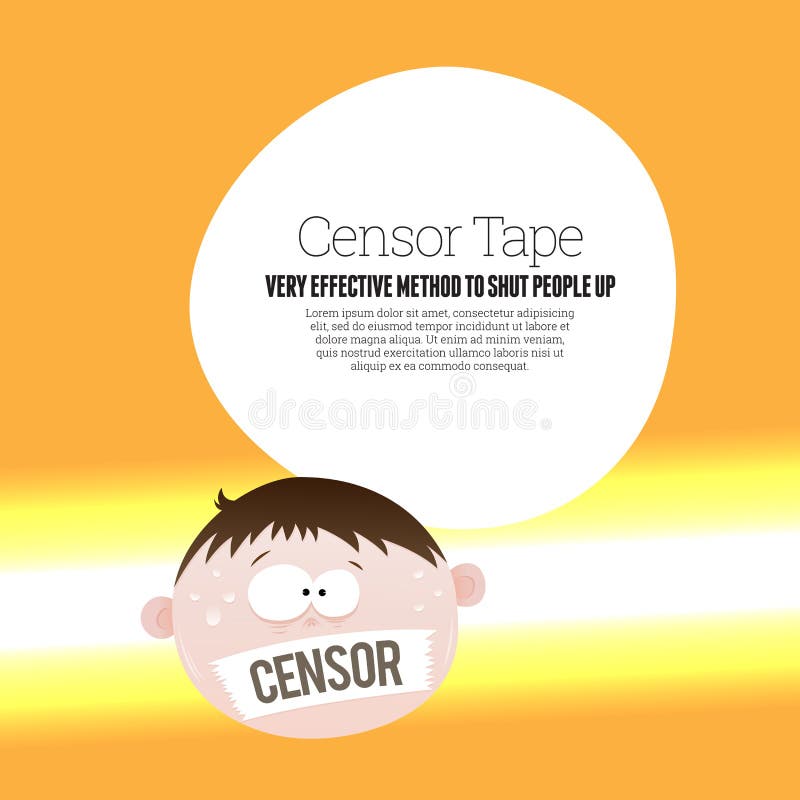 Censored Tape on Mouth stock illustration. Illustration of speach - 4290151