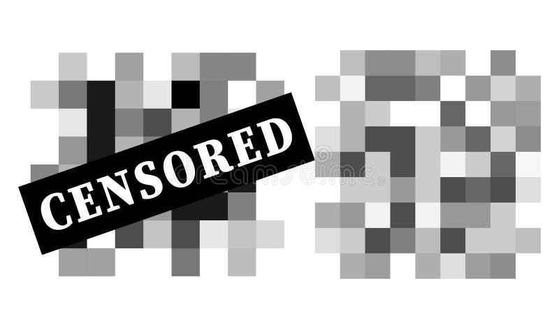 Set of Pixel Censored Signs. Stock Vector - Illustration of graphic ...