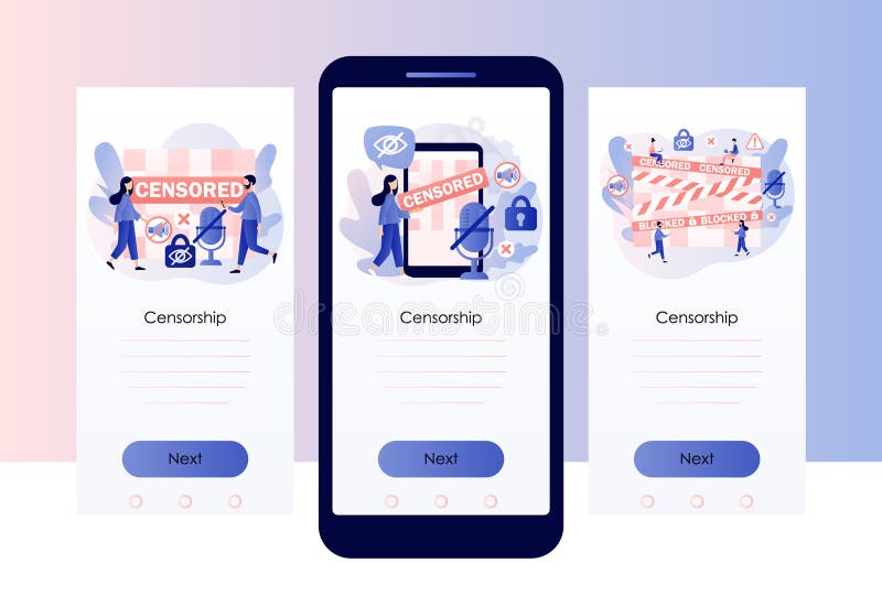 Censorship Concept. Censored Info. Censure Pixelation Effect and Blur ...