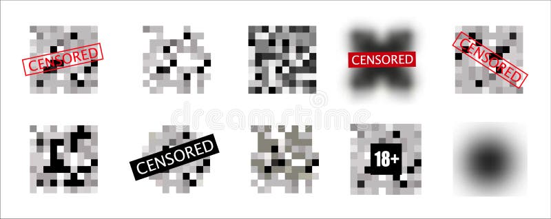 Censorship Elements of Various Types, Censored Bar and Pixel Censor ...