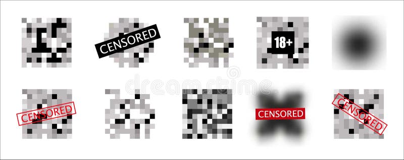 Censorship Elements of Various Types, Censored Bar and Pixel Censor ...