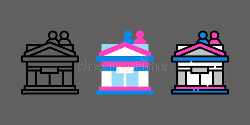 Census Office and District Icon Set Stock Vector - Illustration of ...