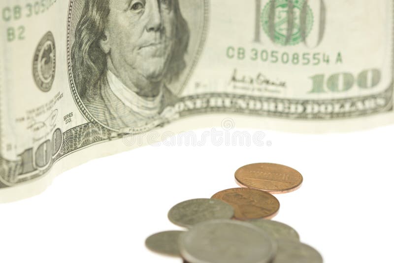 Cent By Cent. Cents And A Hundred Bill Picture. Image: 3918575