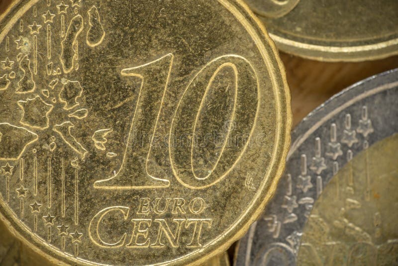 10 Cent Coin (euro). Reverse Side, Macro Stock Photo - Image of euro ...