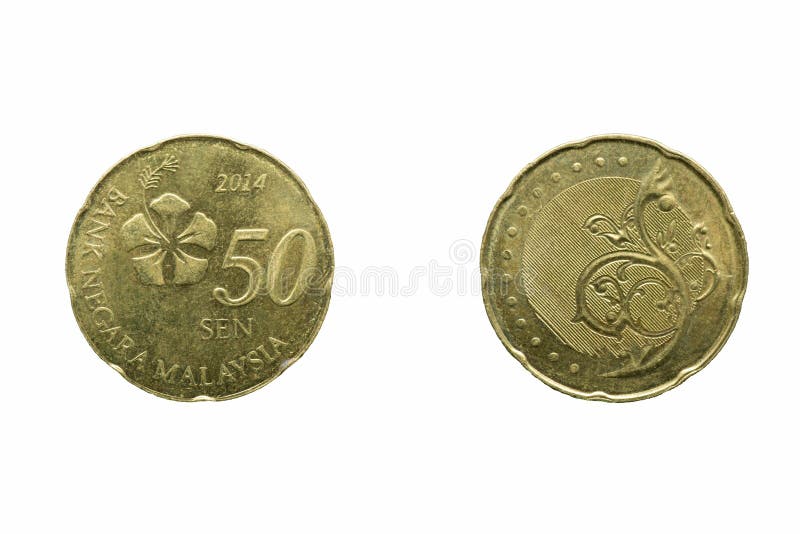 50 Cent Coin, Front and Back, 2014 Stock Image - Image of cents, gold ...