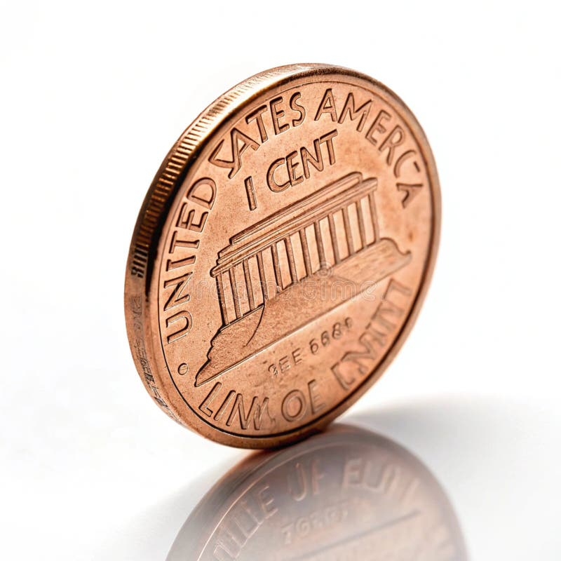 1 Cent Coin Isolated on White Background Stock Illustration ...