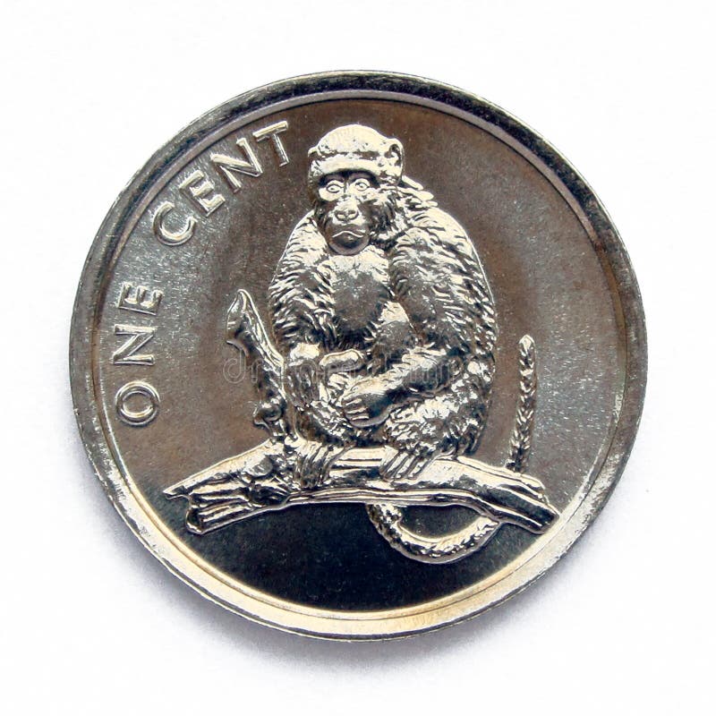 1 Cent Coin, Monkey, Cook Islands, 2003 Stock Photo - Image of cash ...