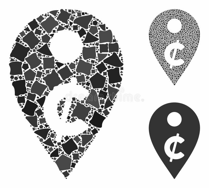 Cent Map Marker Composition Icon of Bumpy Elements Stock Illustration ...