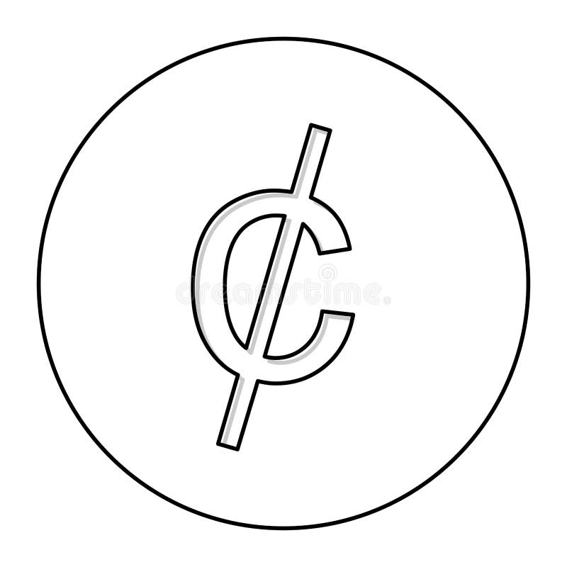 Cent Penny Currency Symbol Icon Stock Illustration - Illustration of ...
