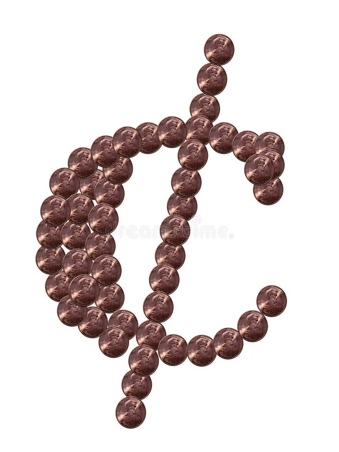 Cent Symbol Made from Pennies Stock Illustration - Illustration of ...