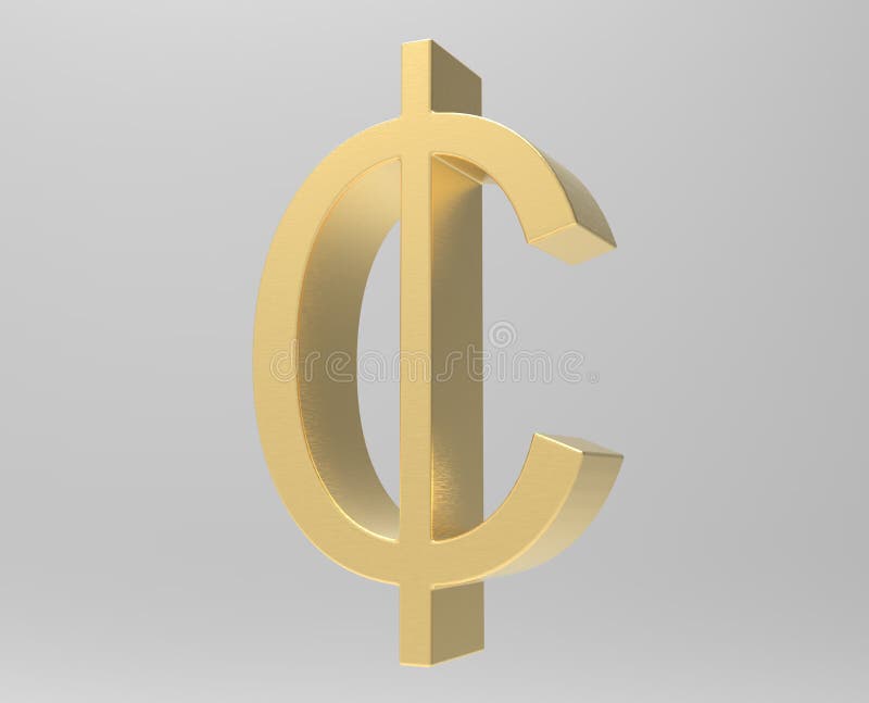Cent Symbol Sign Isolated Centas Sent 3d Render Stock Illustration ...