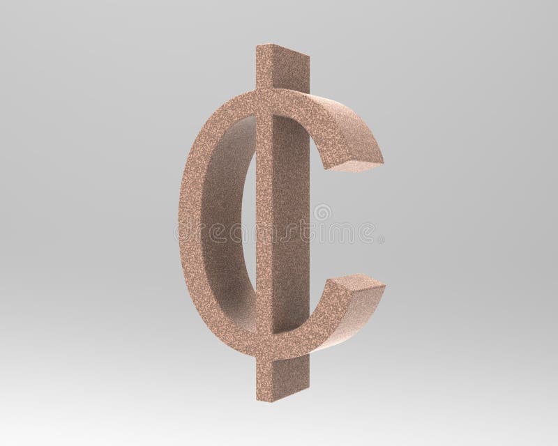Cent Symbol Sign Isolated Centas Sent 3d Render Stock Illustration ...