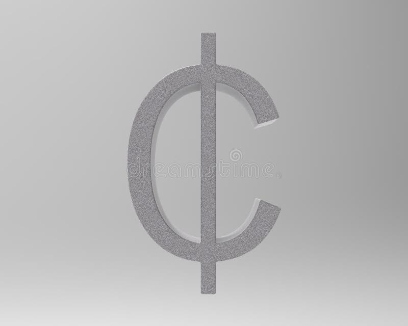 Cent Symbol Sign Isolated Centas Sent 3d Render Stock Illustration ...