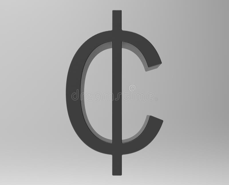 Cent Symbol Sign Isolated Centas Sent 3d Render Stock Illustration ...
