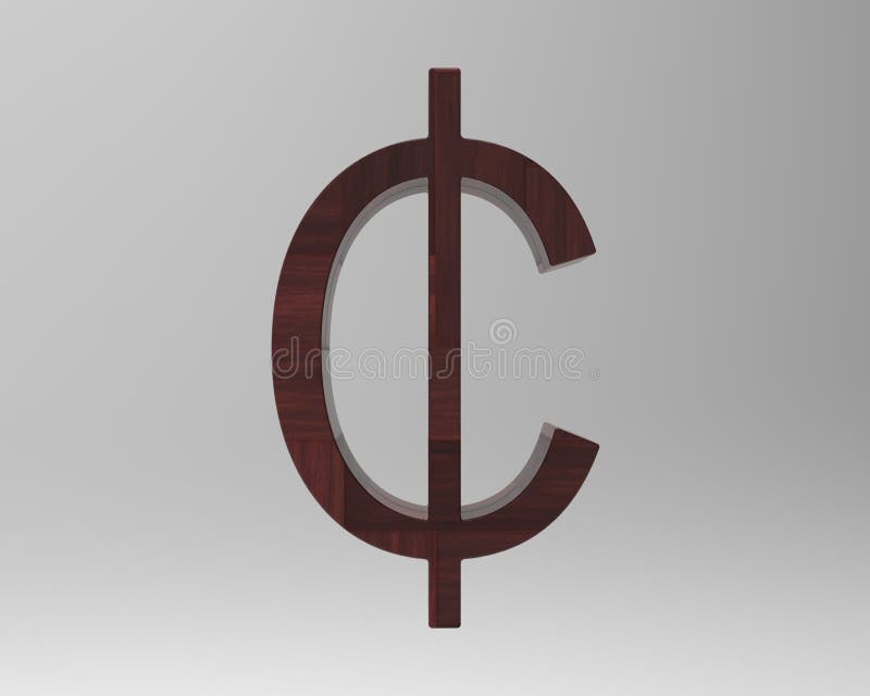 Cent Symbol Sign Isolated Centas Sent 3d Render Stock Illustration ...