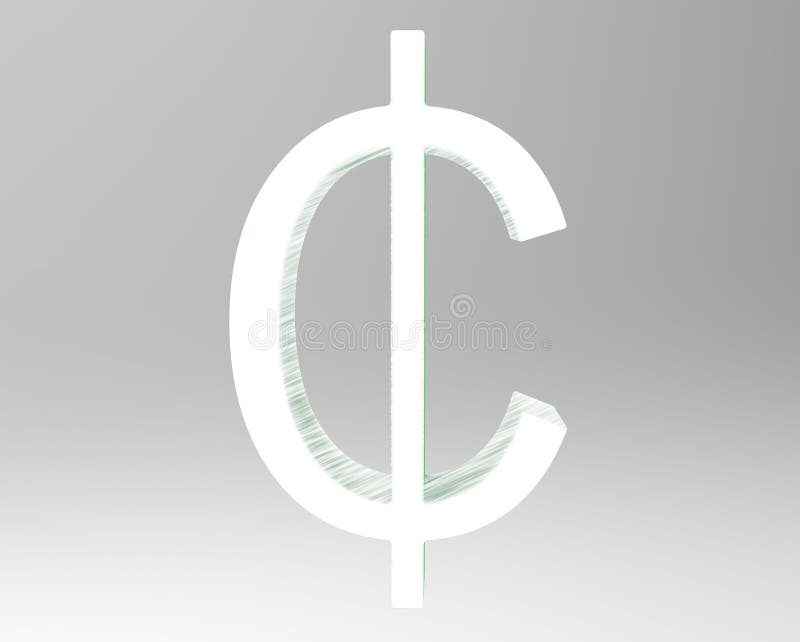 Cent Symbol Sign Isolated Centas Sent 3d Render Stock Illustration ...