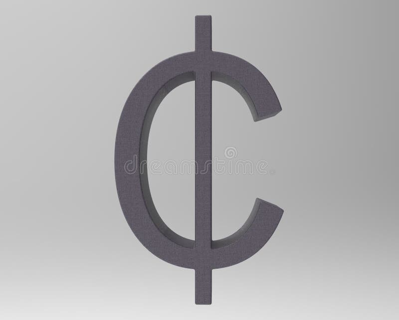 Cent Symbol Sign Isolated Centas Sent 3d Render Stock Illustration ...
