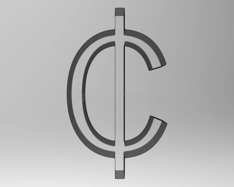Cent Symbol Sign Isolated Centas Sent 3d Render Stock Illustration ...