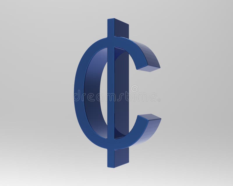 Cent Symbol Sign Isolated Centas Sent 3d Render Stock Illustration ...