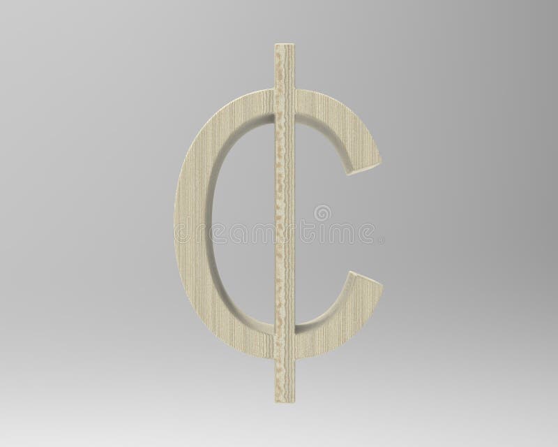 Cent Symbol Sign Isolated Centas Sent 3d Render Stock Illustration ...