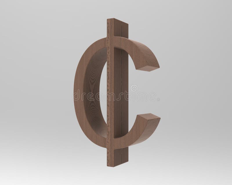 Cent Symbol Sign Isolated Centas Sent 3d Render Stock Illustration ...
