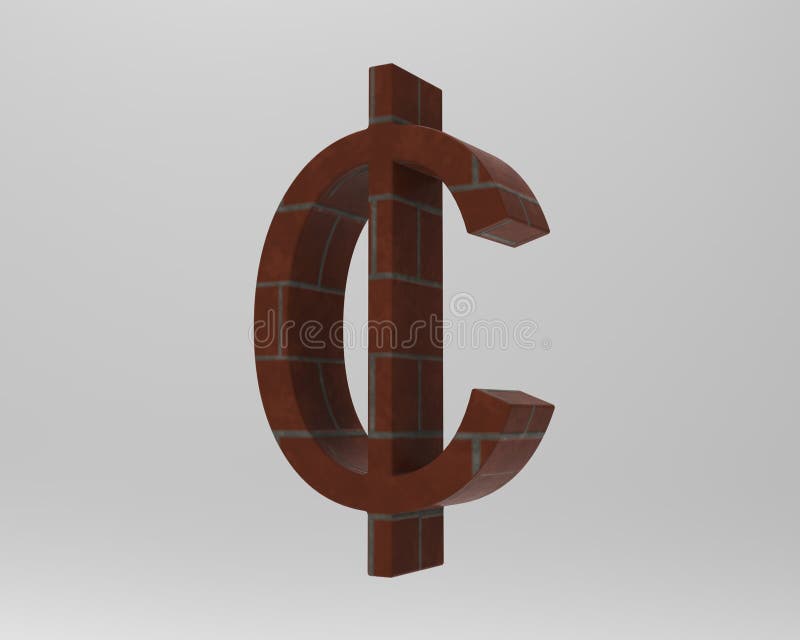 Cent Symbol Sign Isolated Centas Sent 3d Render Stock Illustration ...