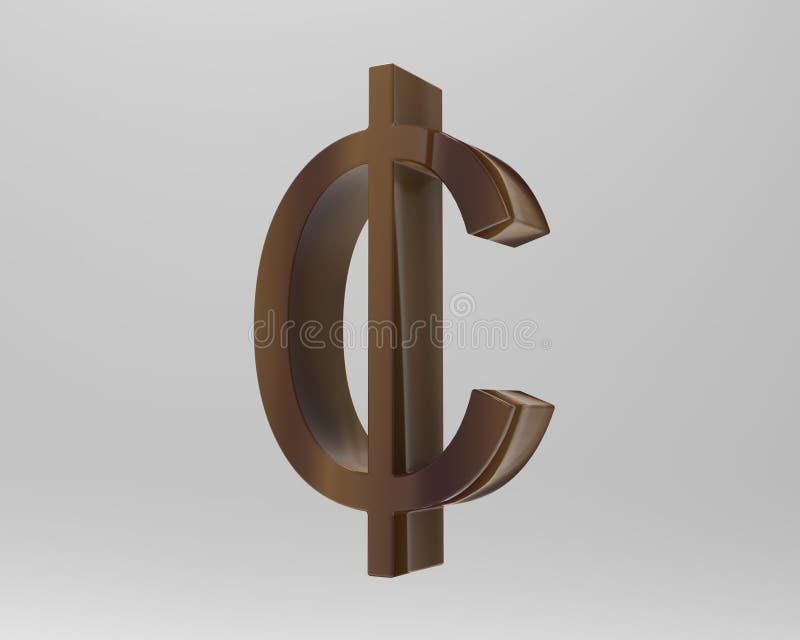 Cent Symbol Sign Isolated Centas Sent 3d Render Stock Illustration ...